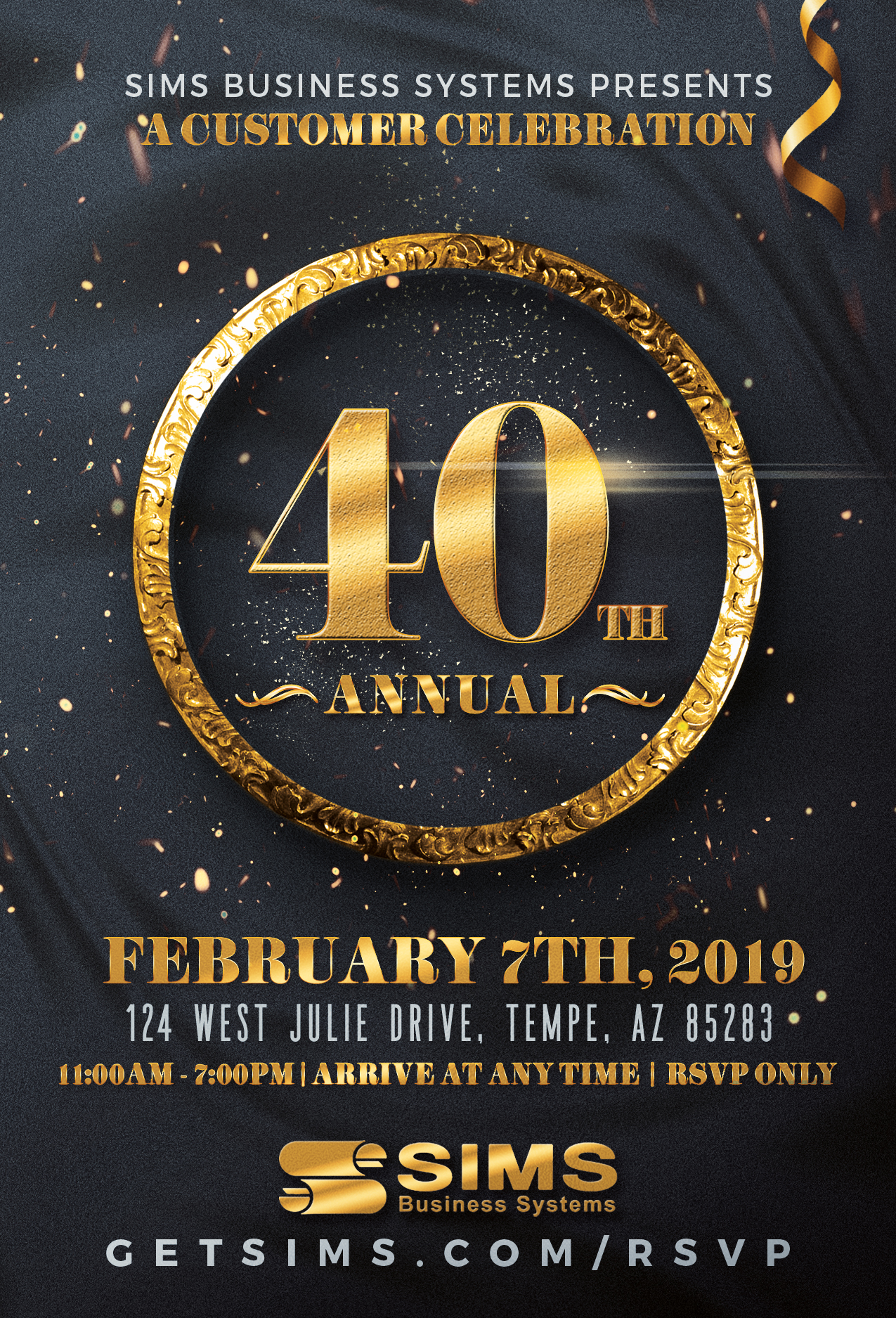 SIMS INVITE BLACK AND GOLD | GETSIMS.COM